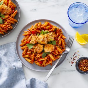 Zesty Lemon Creole Penne with Crispy Wild Salmon - CATELLI®